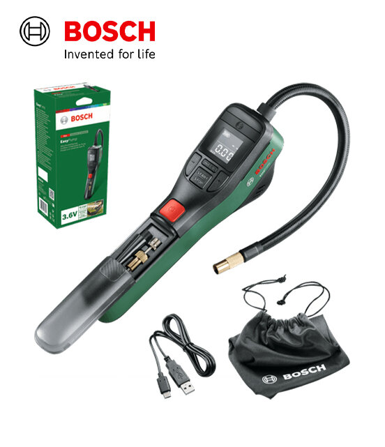 Насос автомобильный электрический BOSCH EasyPump, Автомобильный компрессор для накачки шин, насос беспроводной для мотоциклов, машин, камер мячей, электронасос для надувной кровати