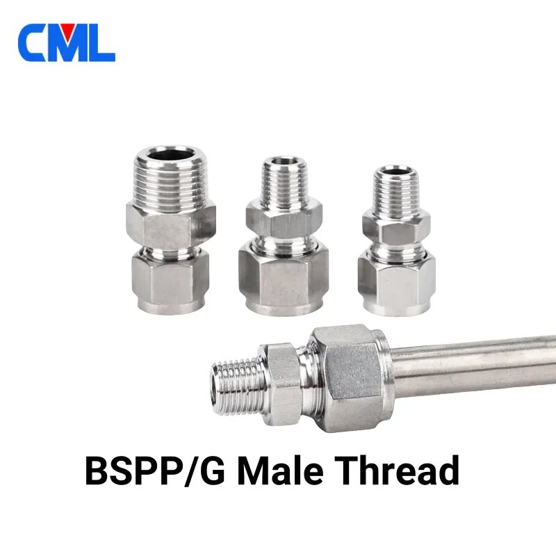 Соединитель компрессионный нержавеющая сталь 6-12 мм, 1-4 BSPP, 8mm OD
