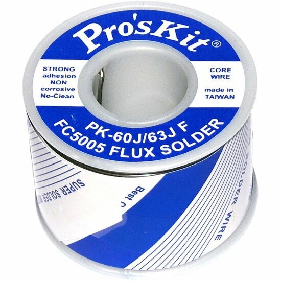 Pro'skit Припой 1.6мм 0.25кг Sn60/Pb40 (FC5005 флюс безотмывный RMA) PK-60J16F С00040295