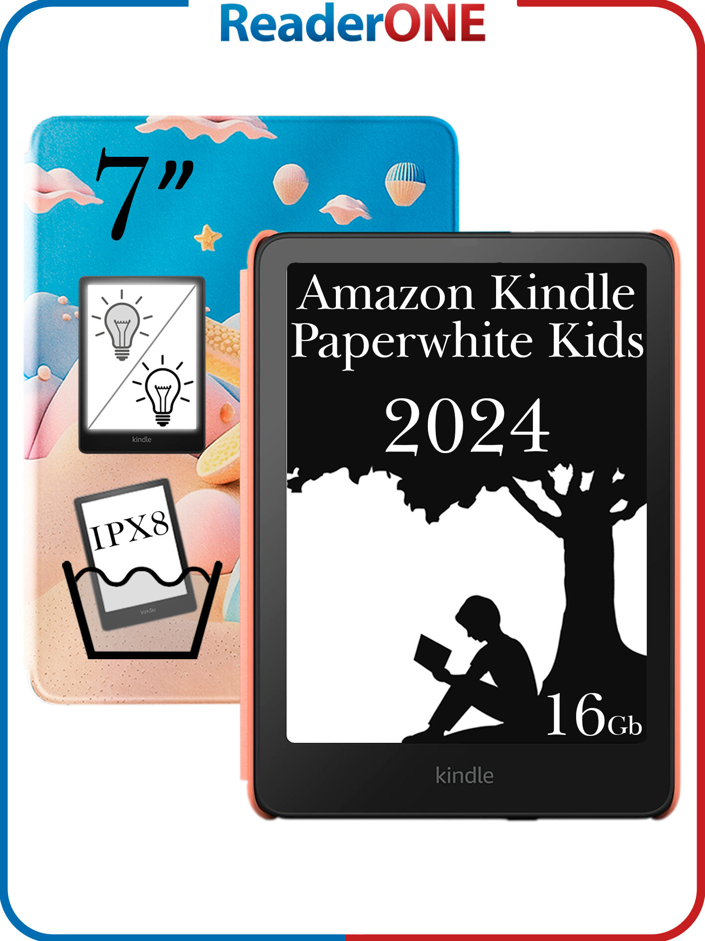 Электронная книга Amazon Kindle PaperWhite 12 gen, 2024, Kids, 7", Starfish