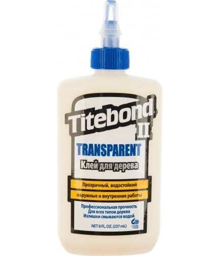 Клей столярный влагостойкий прозрачный 237 мл для дерева Titebond 1123