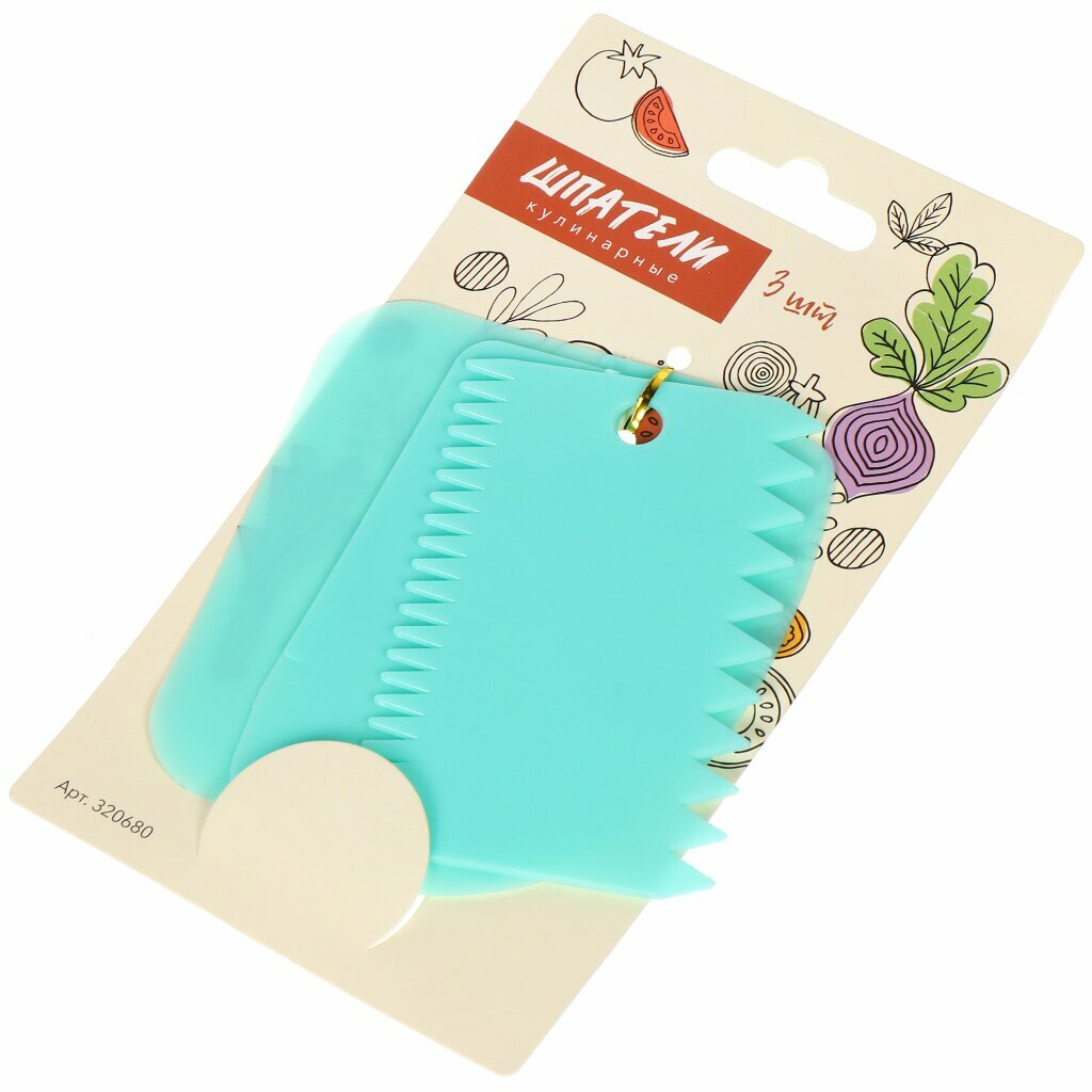 Набор кулинарных шпателей 11х7.2, 11.5х8, 11.7х7 см, 3 шт, Y3-1235/320680