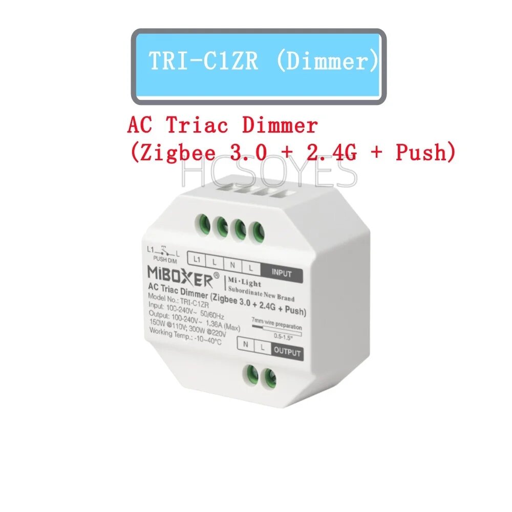 MiBoxer RGB контроллер TRI-C1 для светодиодных ламп TRI-C1ZR (Dimmer)