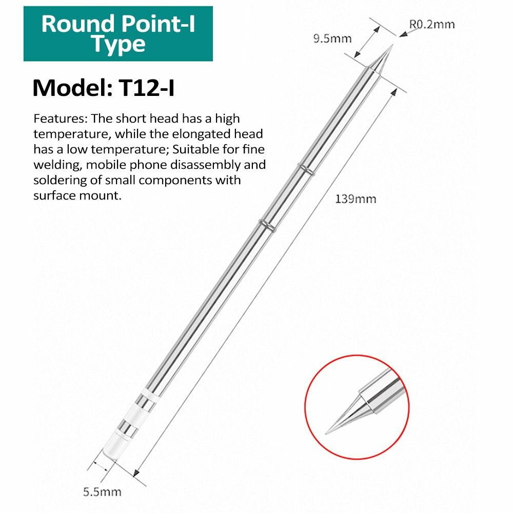 Металлические наконечники T12 для паяльника, сменный комплект для пайки и ремонта