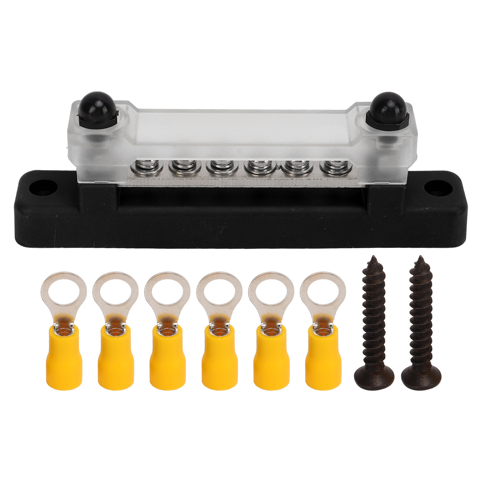 Клеммная колодка на 6 выводов с крышкой 48В 150А 2 шпильки