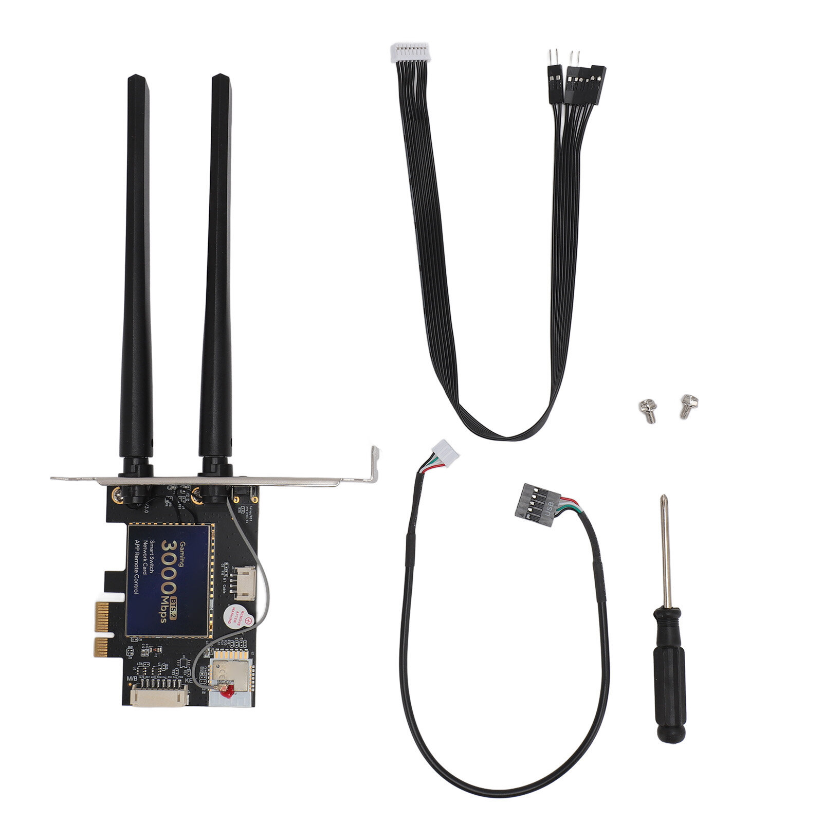AX3000 WiFi 6 PCIe карта, 2.4 ГГц / 5.8 ГГц, Bluetooth 5.2, поддержка OFDMA, MU-MIMO, управление через смарт-приложение, беспроводной сетевой адаптер PCIe.