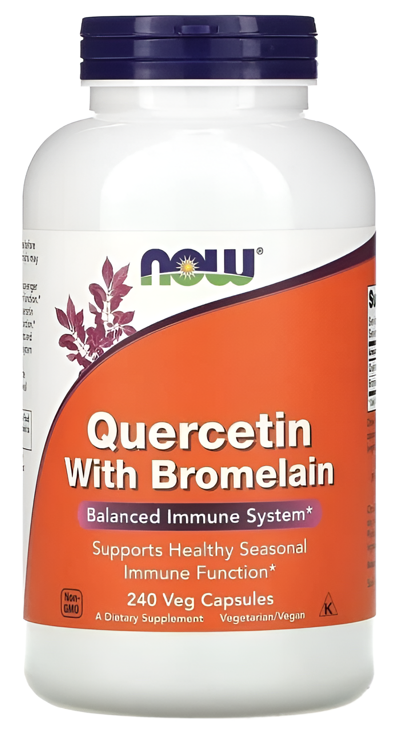 NOW Foods Quercetin with Bromelain, Кверцетин с Бромелаином 240 капсул