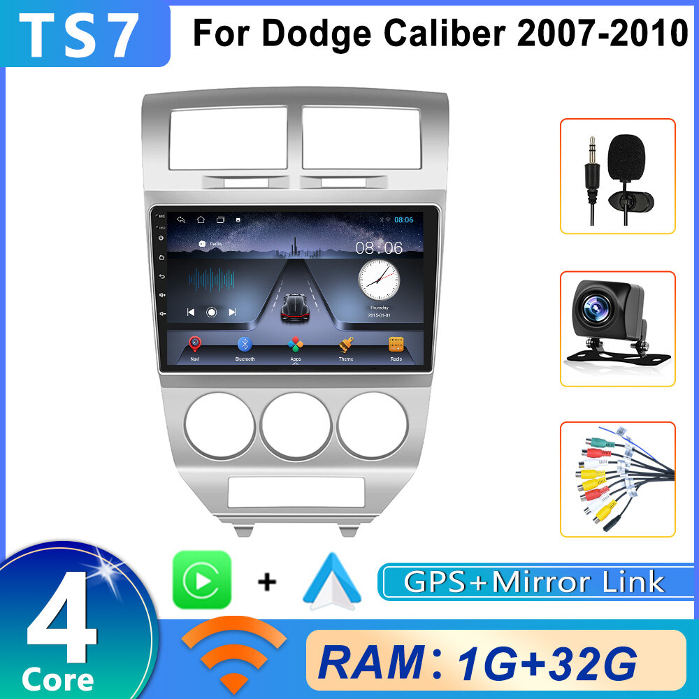 Магнитола для Dodge Caliber 2007-2010/ Автомагнитола Андроид Додж Калибр 2007-2010 Wifi Bluetooth Gps навигатор Мультимедиа автомабиля