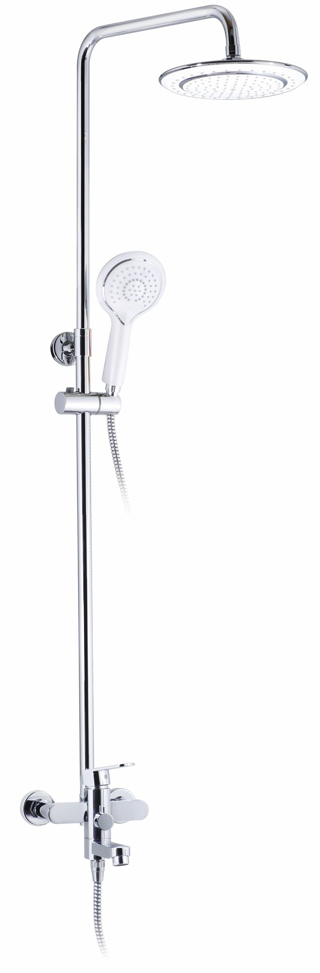 Душевая система с изливом KAISER (лейка белая) SX-2060-4, латунь, хром + белая лейка