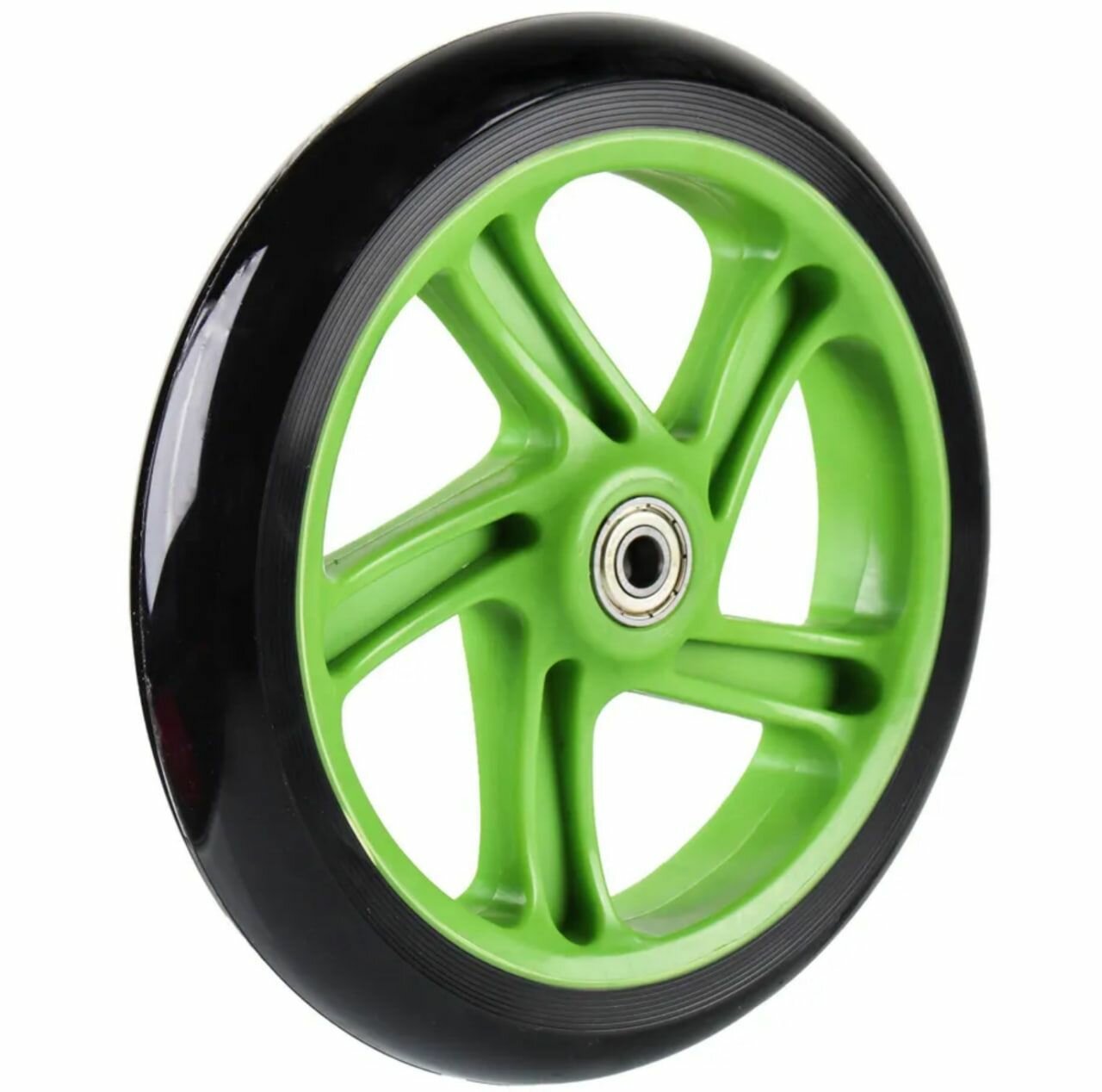 Колесо для самоката Comiron Wheel 180 мм. PU Abec-7 черное-темно зеленое