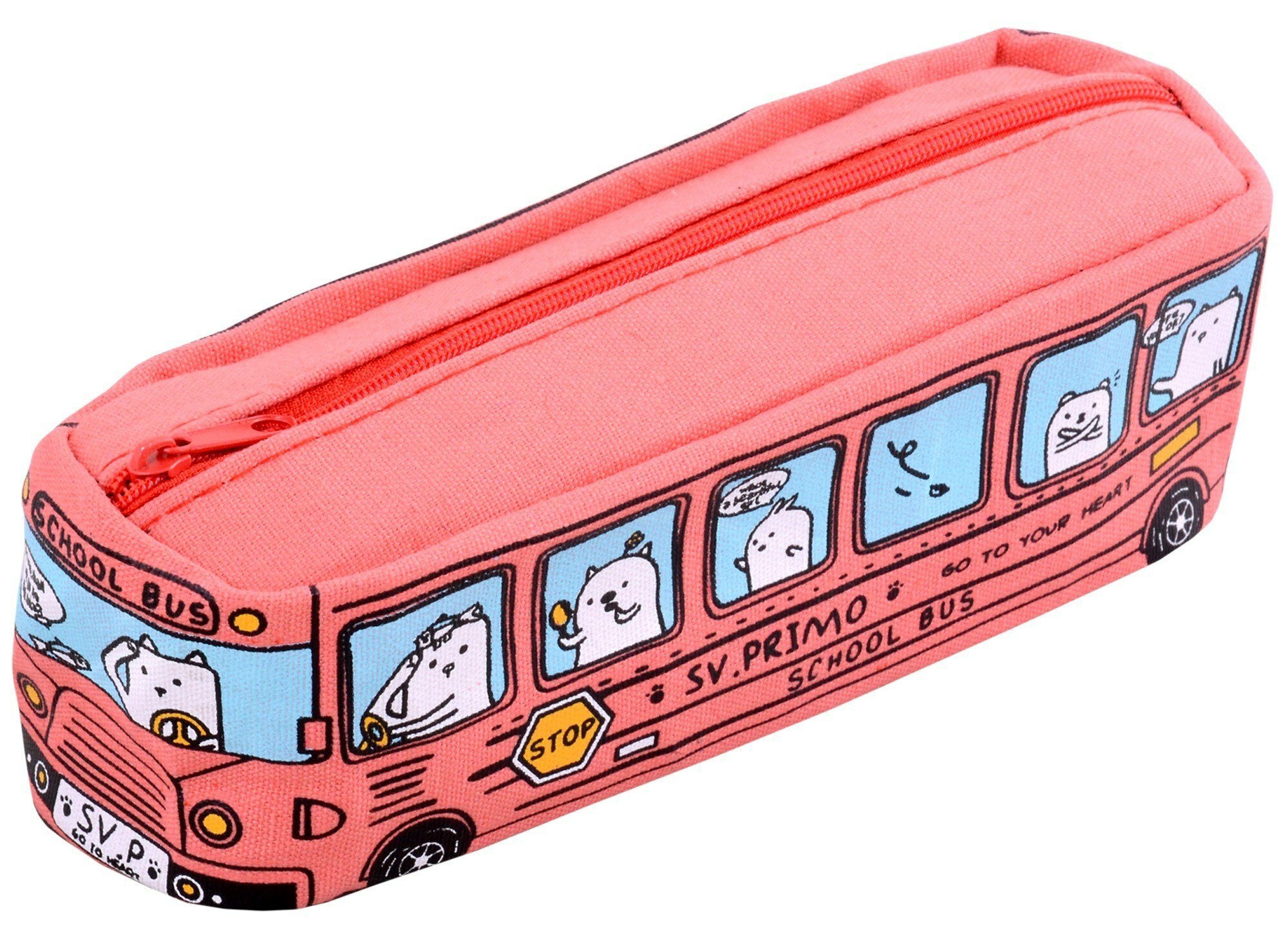 Пенал-косметичка "School bus", ассорти, ПВХ-бокс
