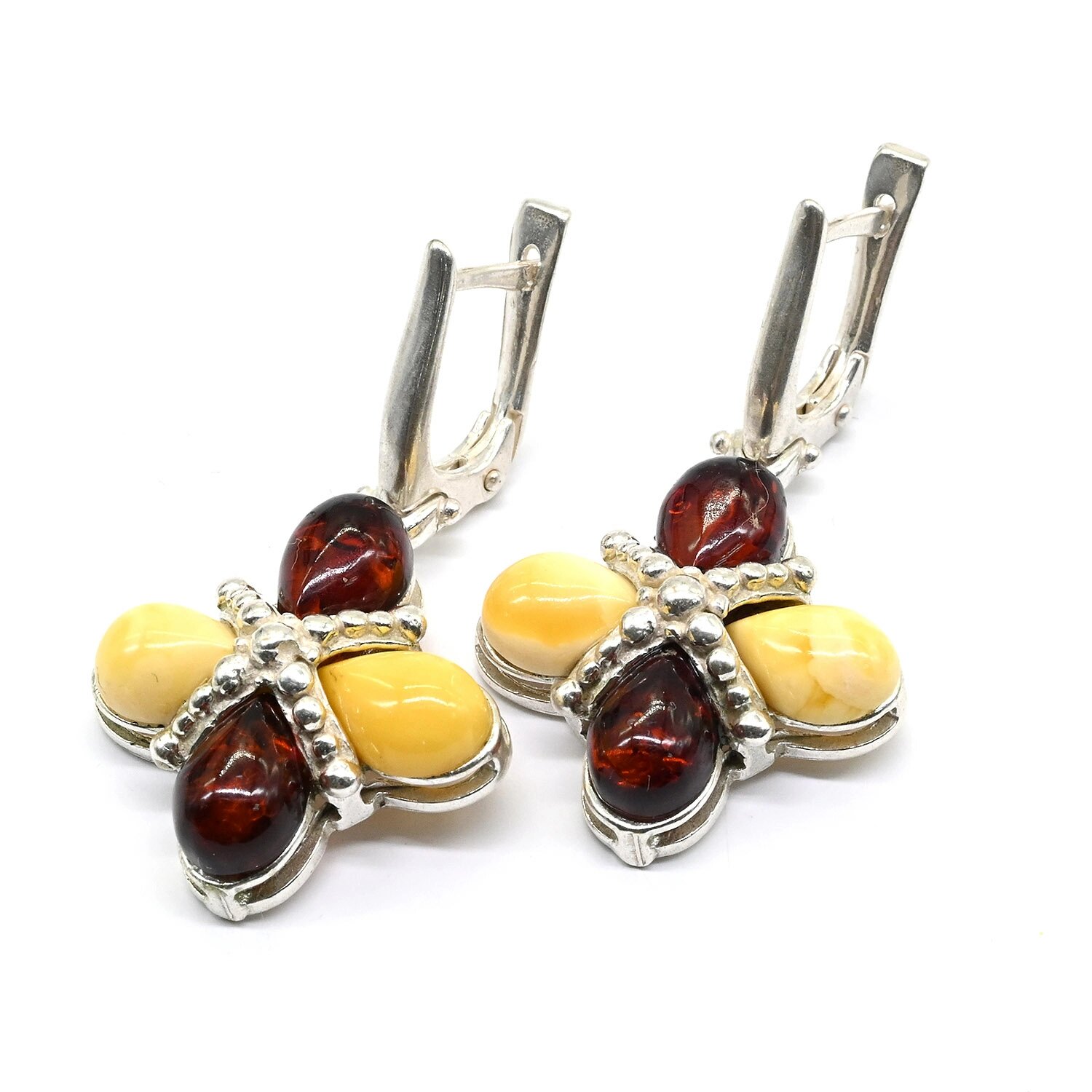 Серьги, янтарь