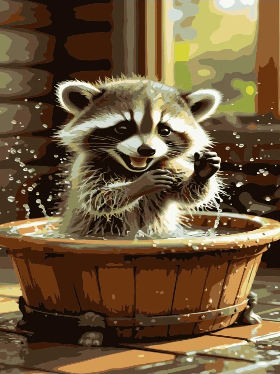 Картина по номерам енот