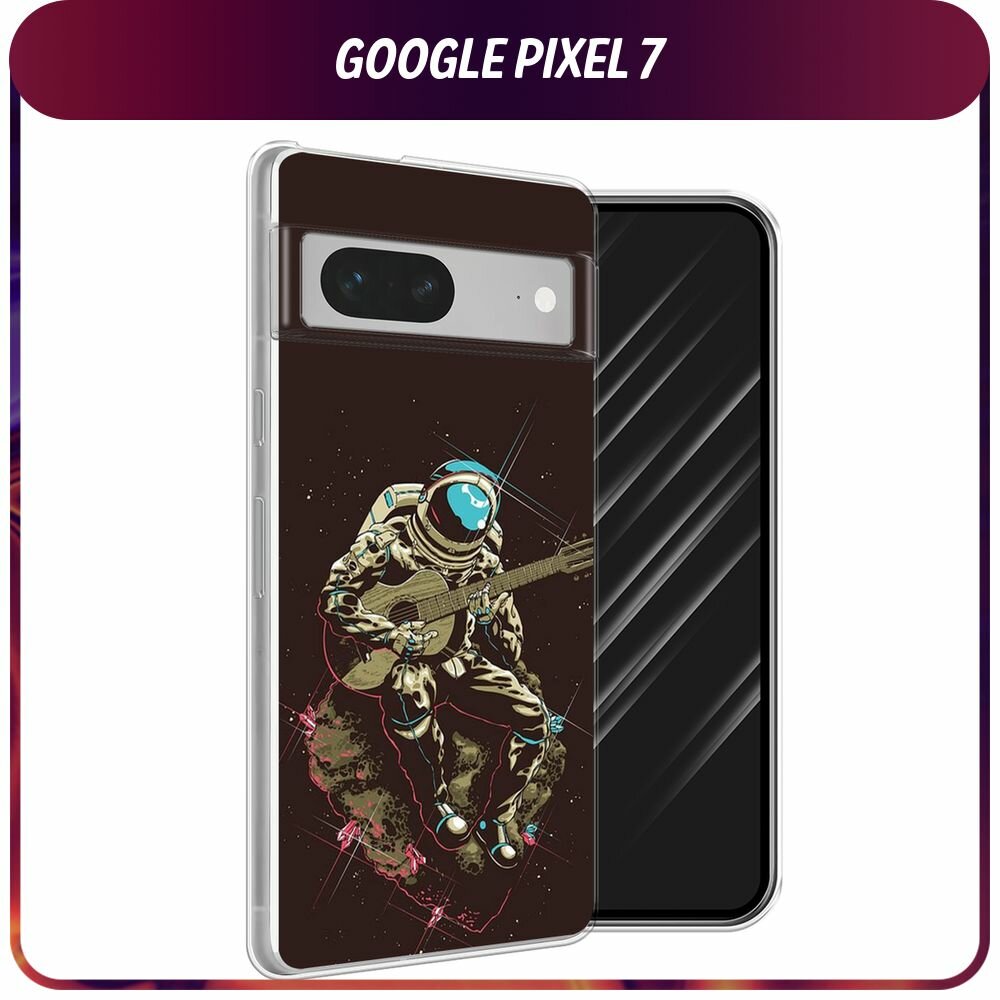 Чехол на Google Pixel 7 / Гугл Пиксель 7 с принтом "Космонавт гитарист"