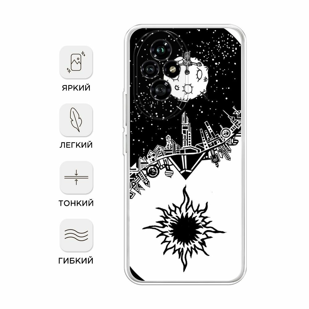 Силиконовый чехол на Honor 200 / Хонор 200 с принтом Инь янь геометрия — фото 1