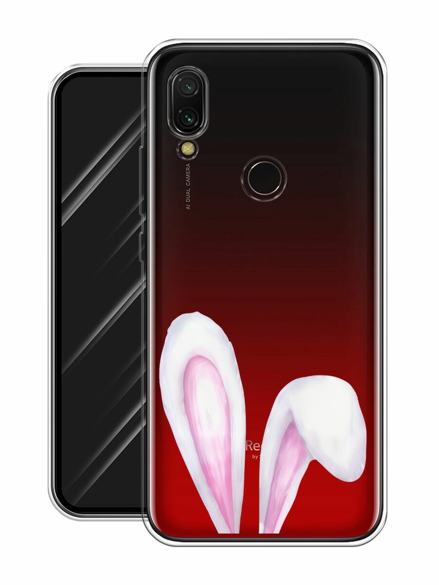 Чехол на Xiaomi Redmi 7 / Сяоми Редми 7 с принтом "Кроличьи уши 2", прозрачный — фото 1