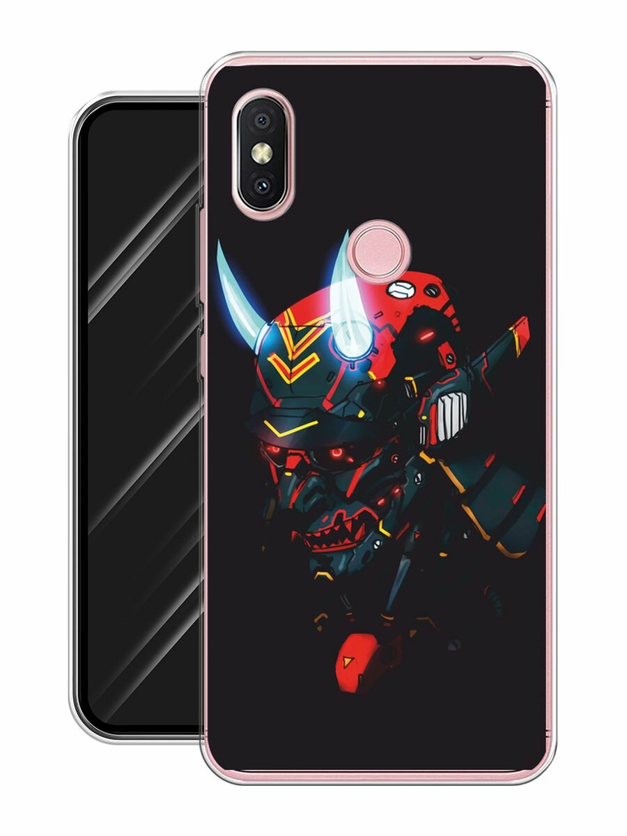 Чехол на Xiaomi Redmi S2 (Redmi Y2) / Сяоми Редми С2 (Редми Y2) с принтом "Неоновый самурай" — фото 1