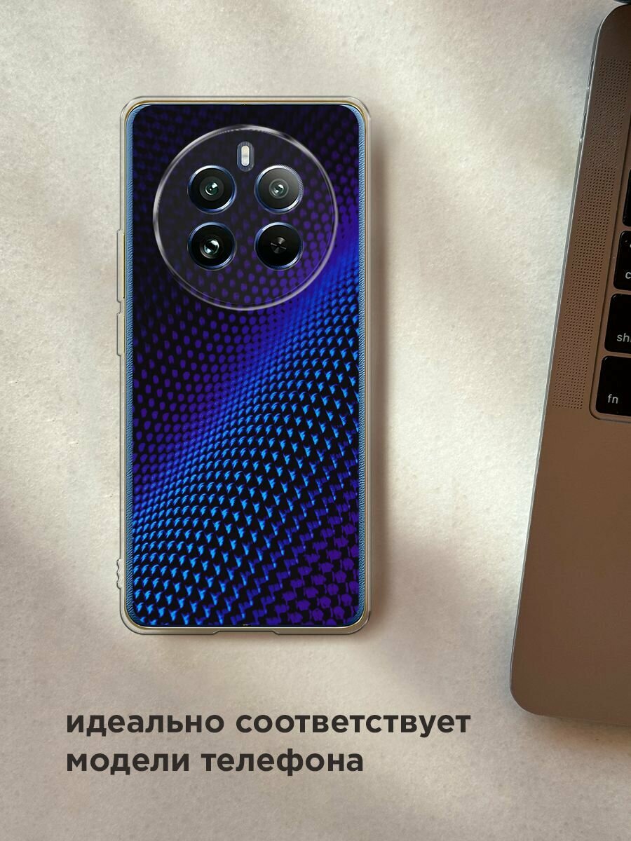Чехол на Realme 12 Pro / Реалми 12 Про с принтом "Синий карбон" — фото 1