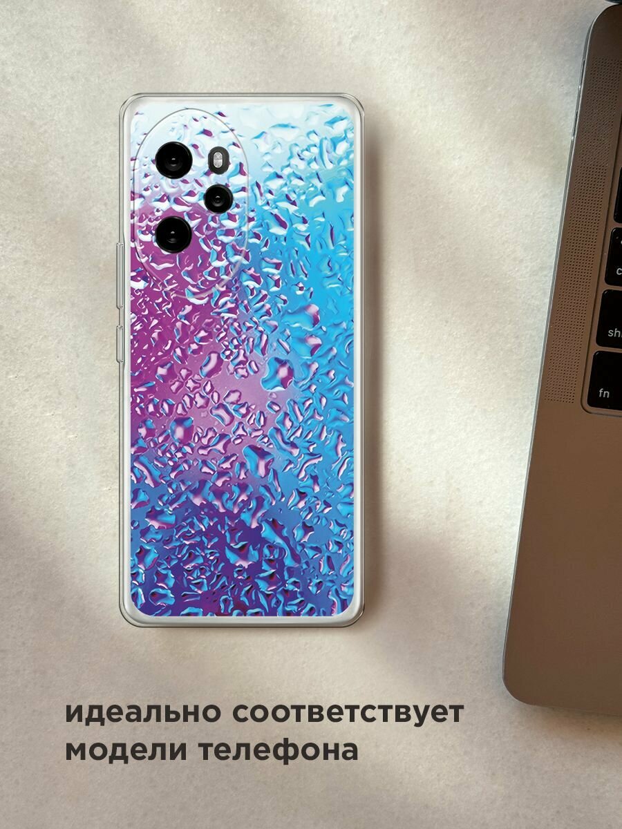 Чехол на Honor 100 Pro / Хонор 100 Про с принтом "Капли на стекле" — фото 1