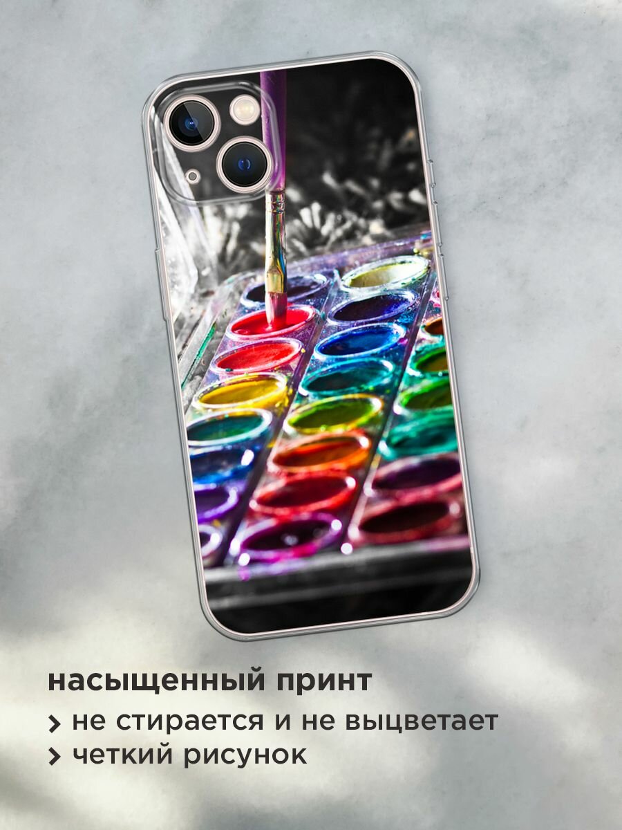 Чехол на Apple iPhone 13 / Айфон 13 с принтом "Палитра красок" — фото 1