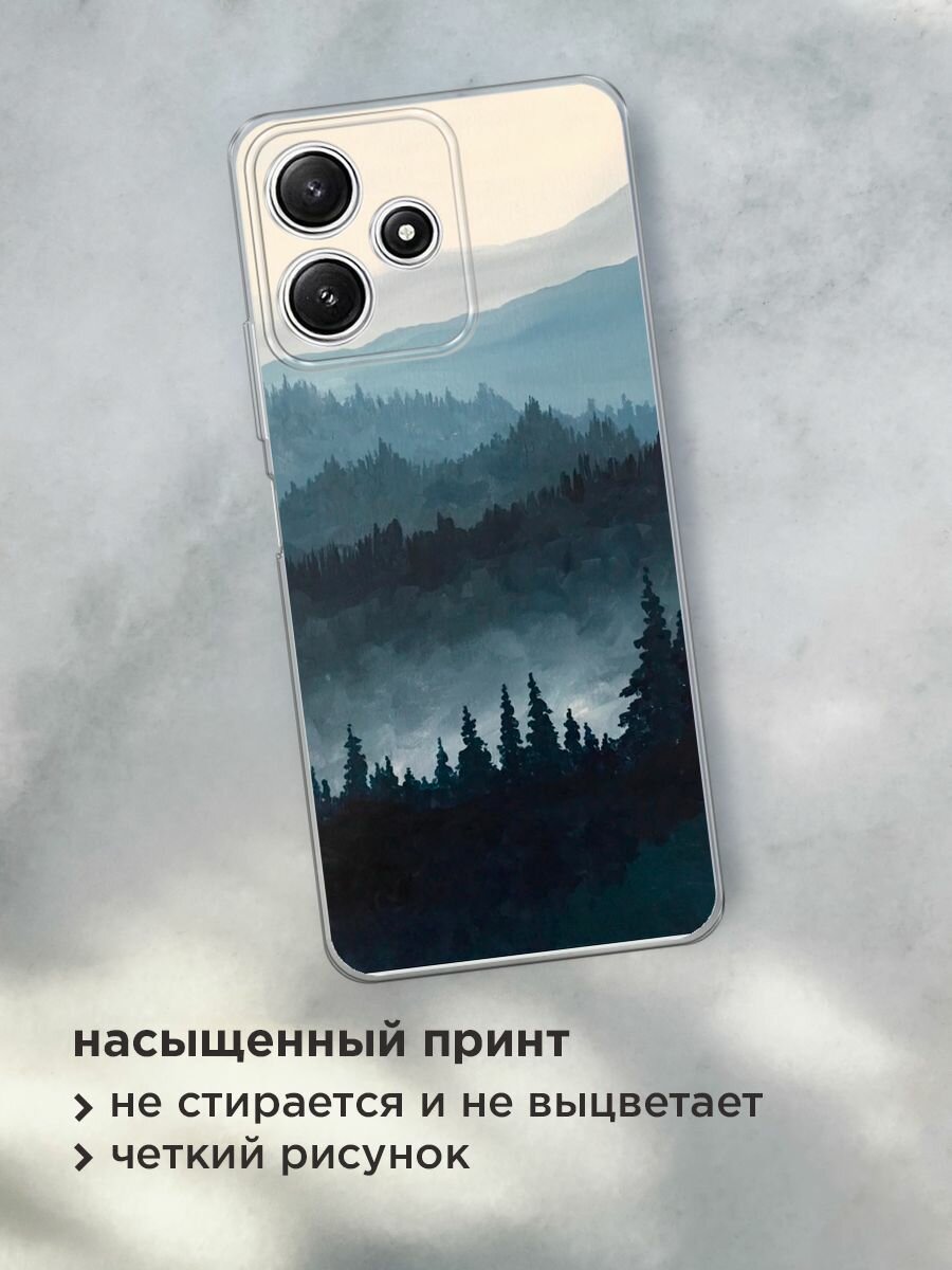 Чехол на Xiaomi Redmi 12 / Сяоми Редми 12 с принтом "Туманные горы" — фото 1