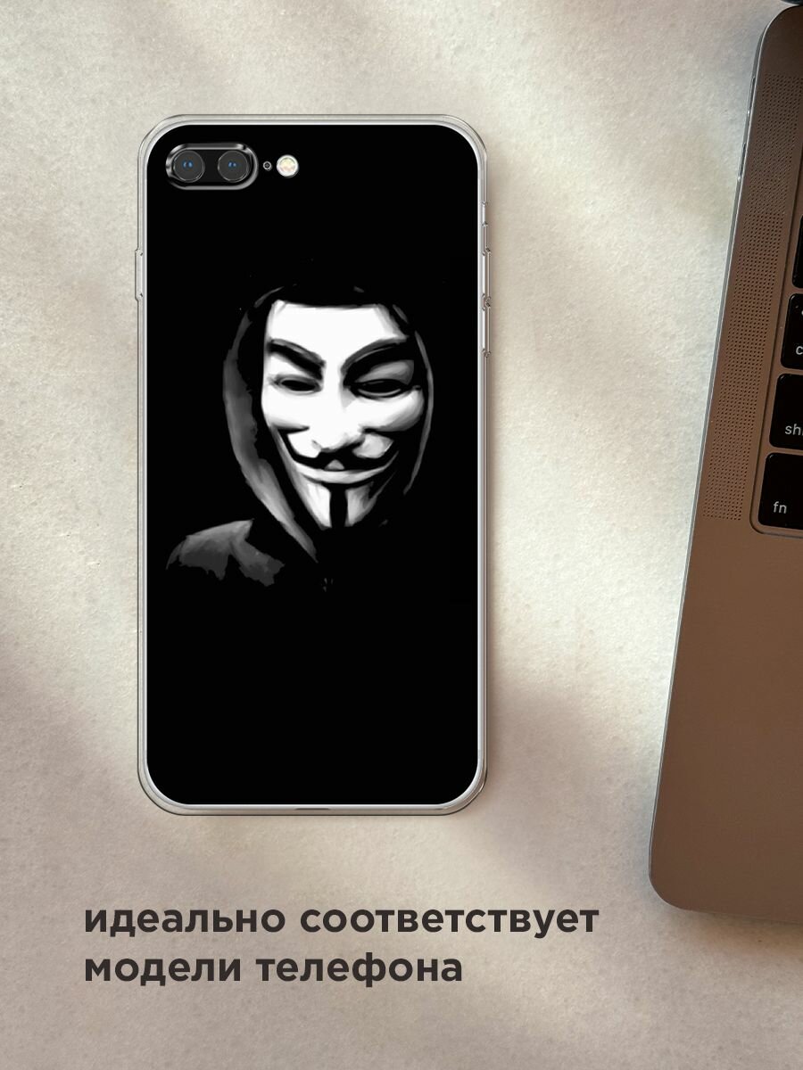 Чехол на Apple iPhone 7 Plus / Айфон 7 Плюс с принтом "Анонимус" — фото 1