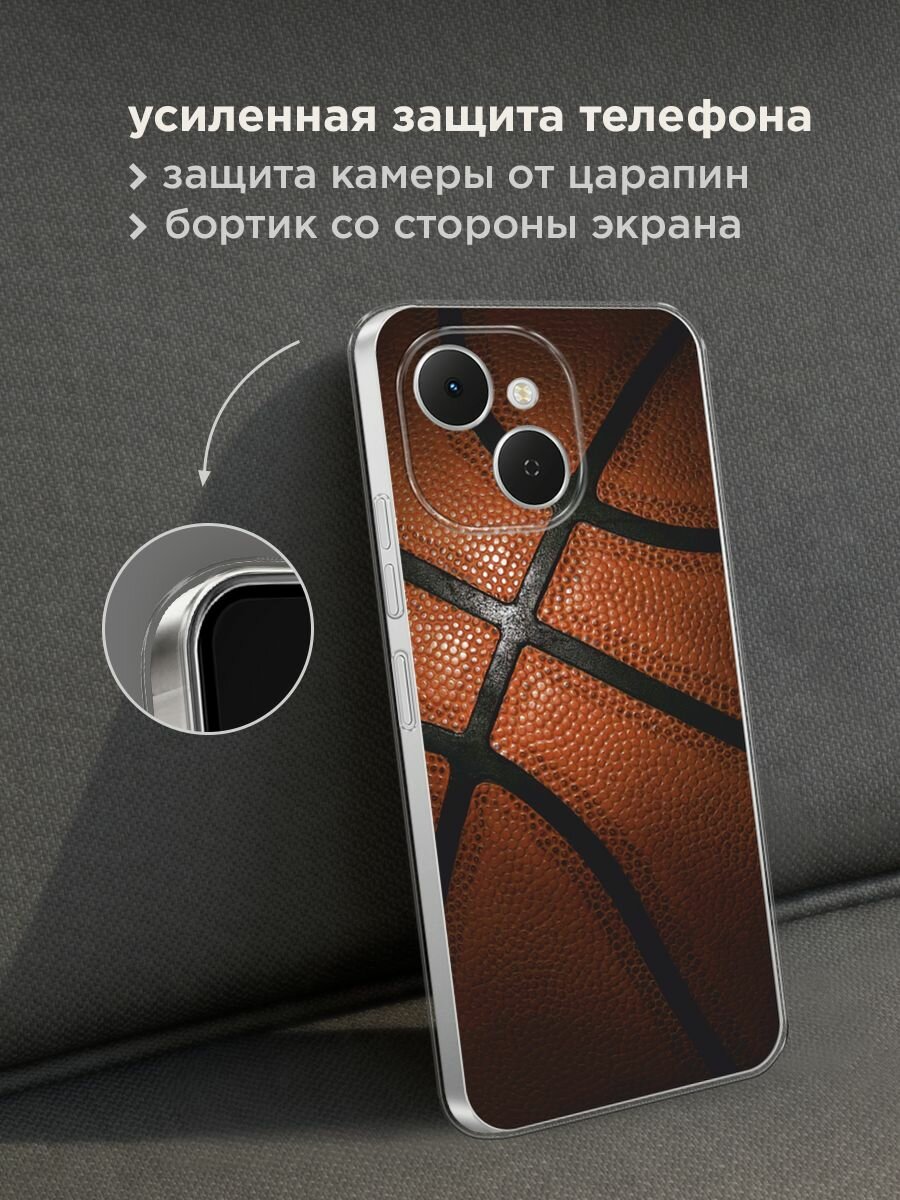 Чехол на Tecno Spark 40C / Текно Спарк 40C с принтом "Баскетбольный мяч" — фото 1