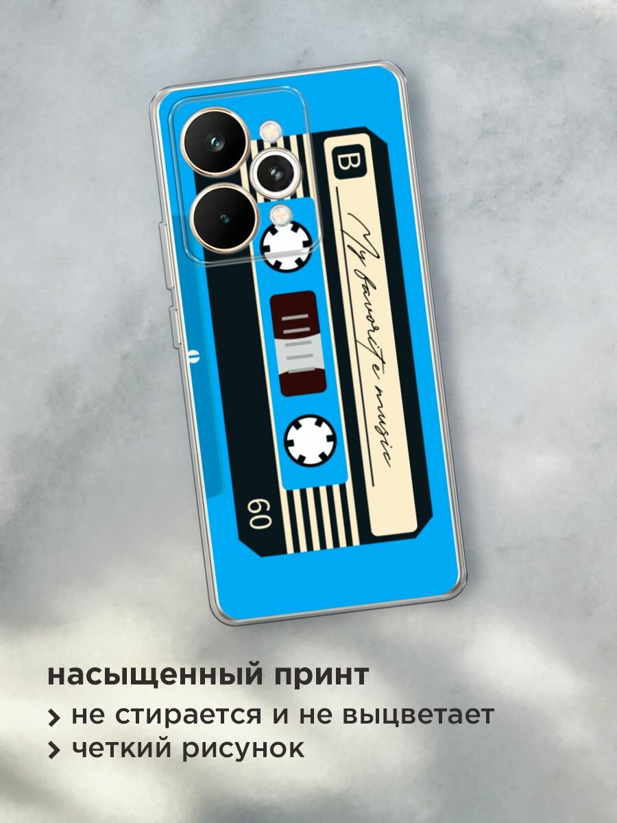 Чехол на Realme 15 Pro / Реалми 15 Про с принтом "Синяя кассета" — фото 1