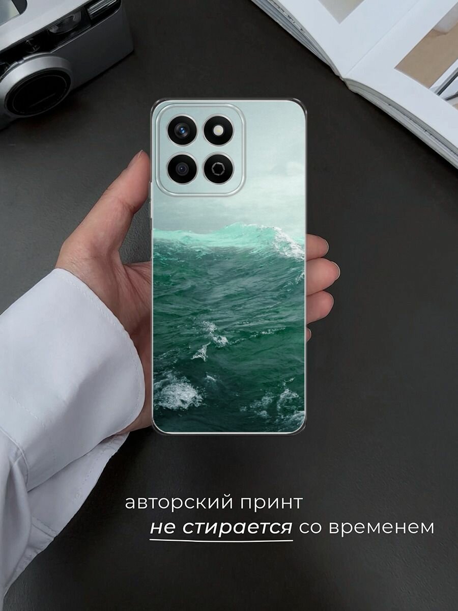 Силиконовый чехол на Honor X7c / Хонор X7c с принтом "Волны 12" — фото 1