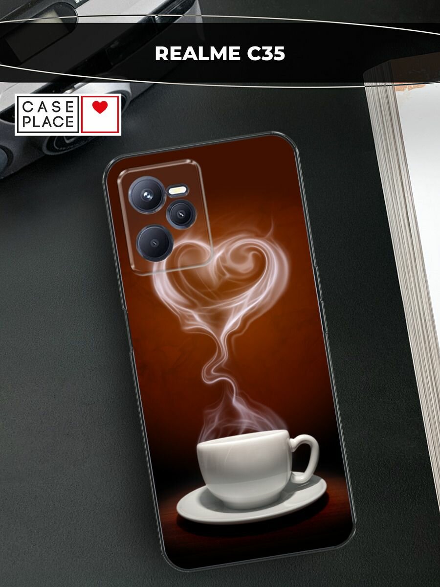 Чехол на Realme C35 / Реалми C35 с принтом "Кофейная любовь"
