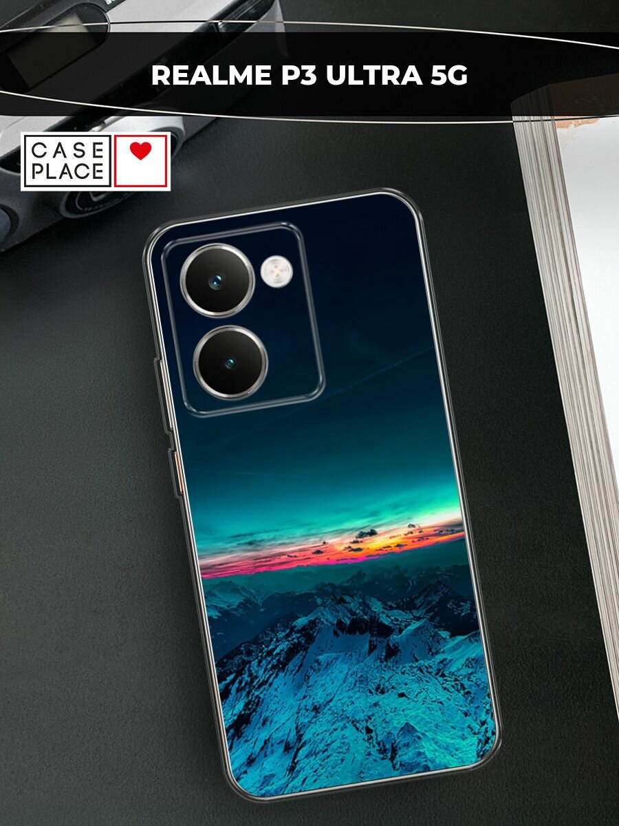 Чехол на Realme P3 Ultra 5G / Реалми P3 Ультра 5G с принтом "Закат в горах"