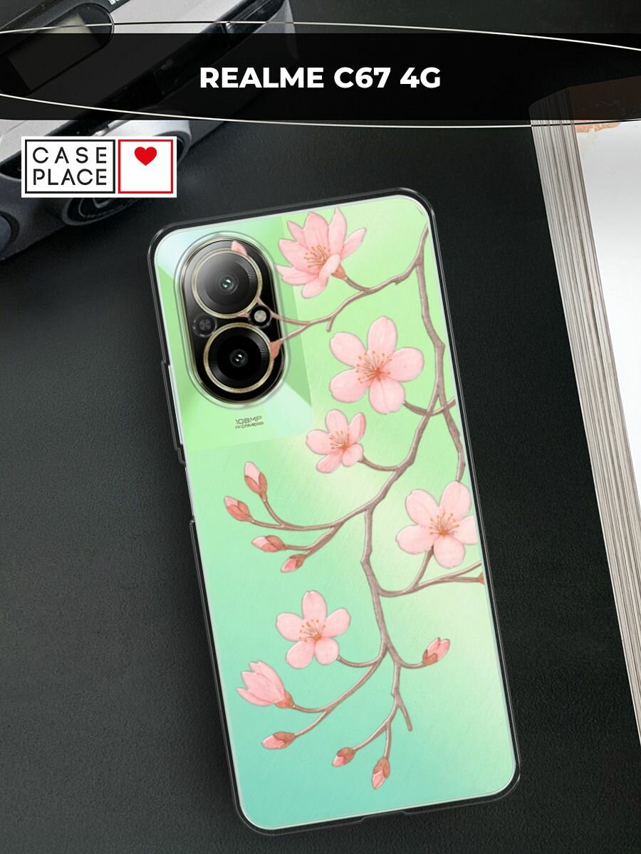 Чехол на Realme C67 4G / Реалми C67 4G с принтом "Веточка распускающейся сакуры 2"