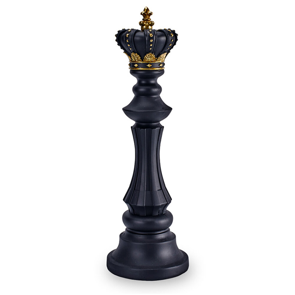 1Pcs Шахматные Фигуры Симулированные Шахматные Орнаменты Международные Шахматы Король Королева Конь Изделия Для Украшения Дома Декоративные Изделия Резиновые Шахматы Черный Цвет Материал Резин Крупность Король 405*130*130мм Королева 370*120*120мм Конь