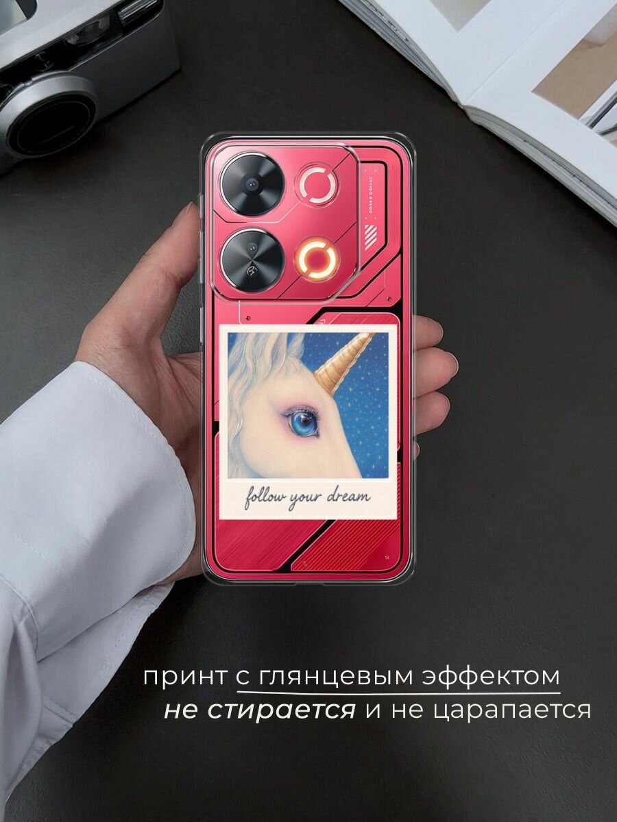 Чехол на Itel P65 / Ител P65 с принтом "Глаз единорога" — фото 1
