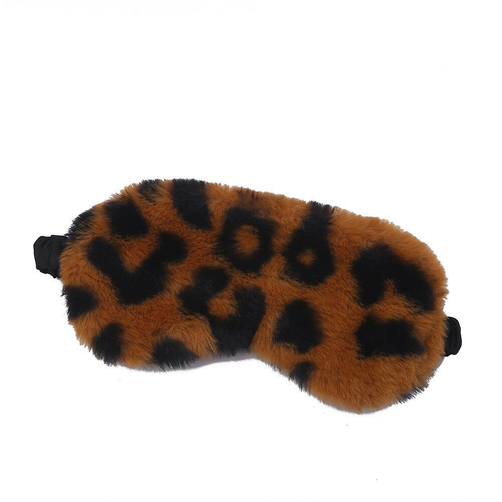 Плюшевая маска для сна с леопардовым принтом, мягкая и пушистая маска для сна, уютная повязка на глаза для женщин и мужчин, удобный и стильный козырек для отдыха, путешествий и релаксации