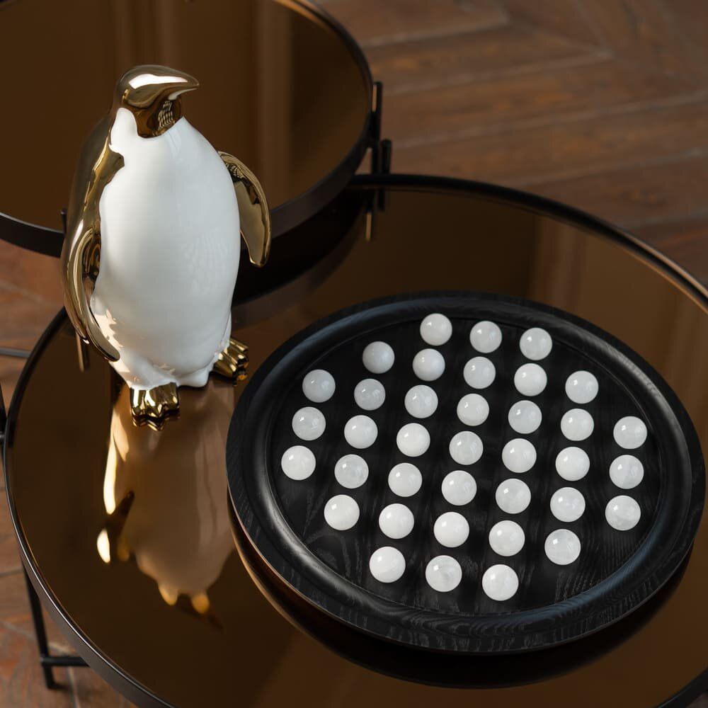 Настольная Игра Solonoble Solitaire/Солонобль "Премьер Black" мадагаскарские шашки