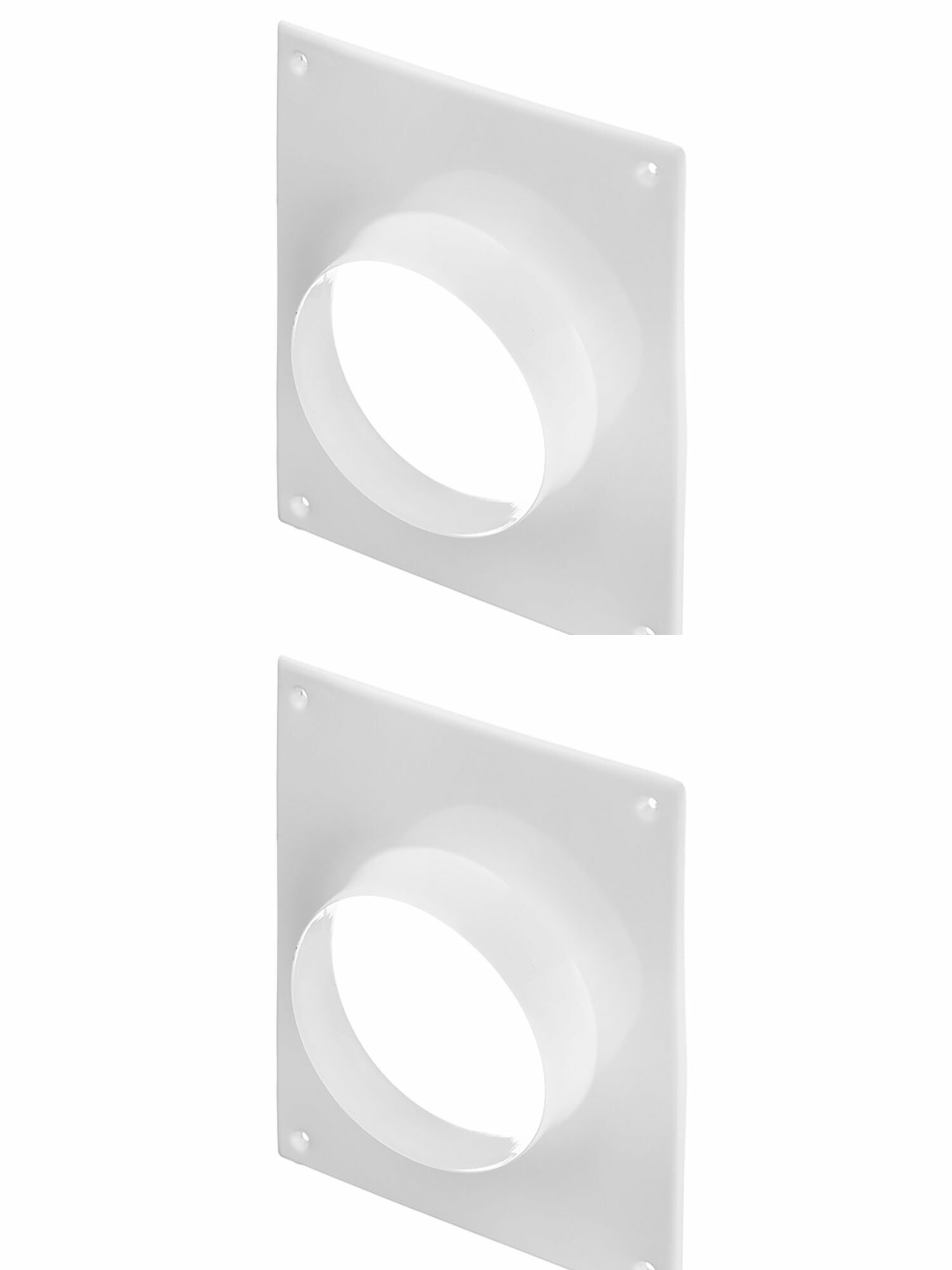 Фланец для круглых воздуховодов d125 мм с площадкой 196х236 мм стальной белый (2 шт.)