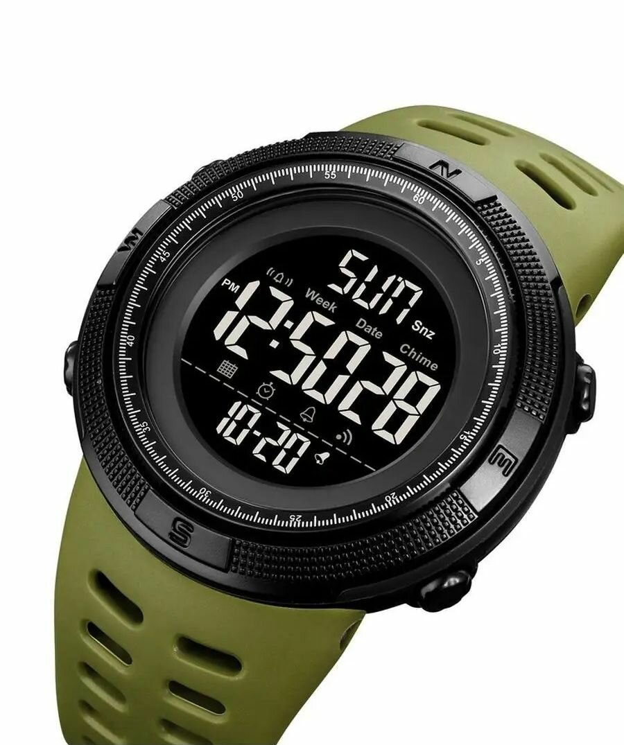 Военно-тактические водонепроницаемые часы Skmei 2070 белый/черный экран