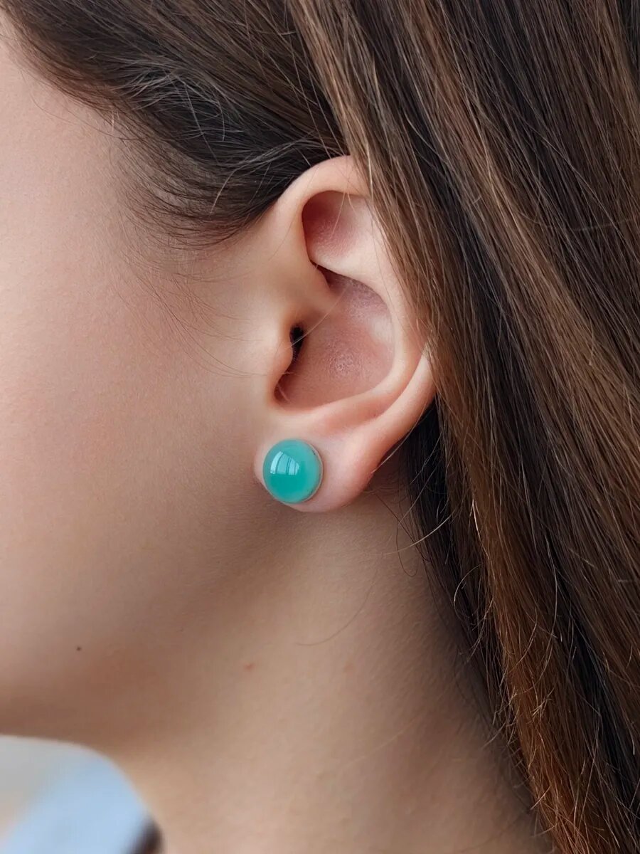 Серьги пусеты, стекло, муранское стекло