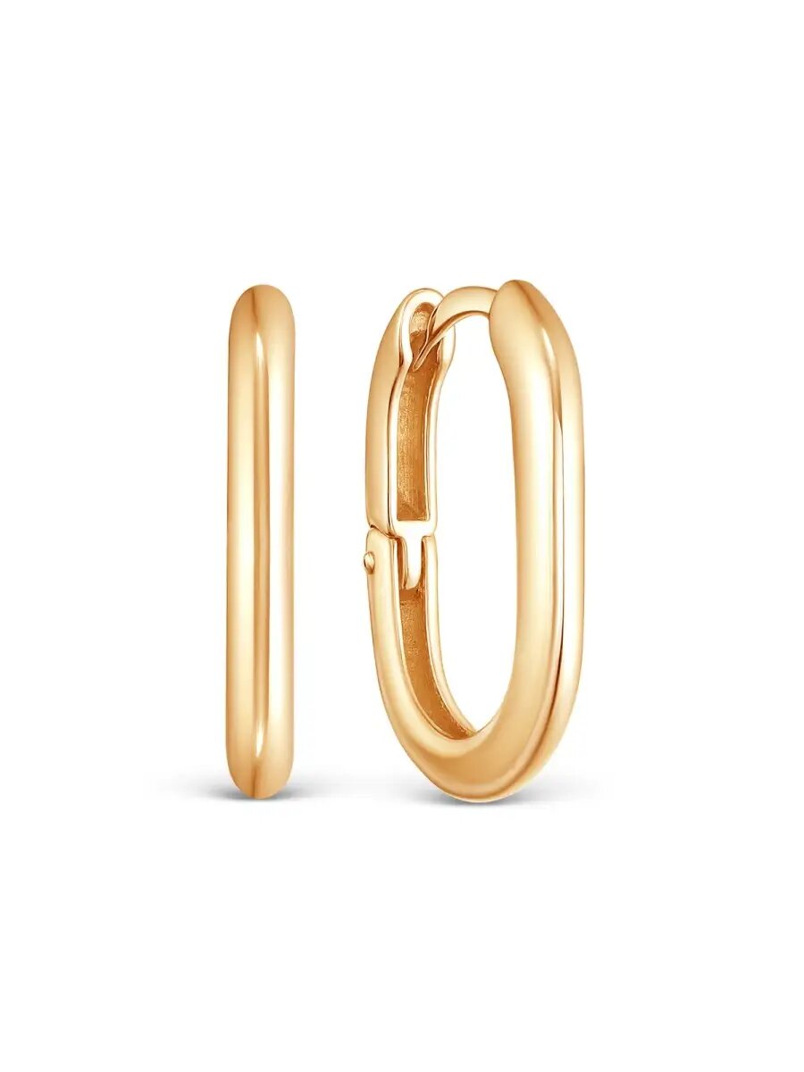 Серьги конго, серебро, 925 проба, золочение