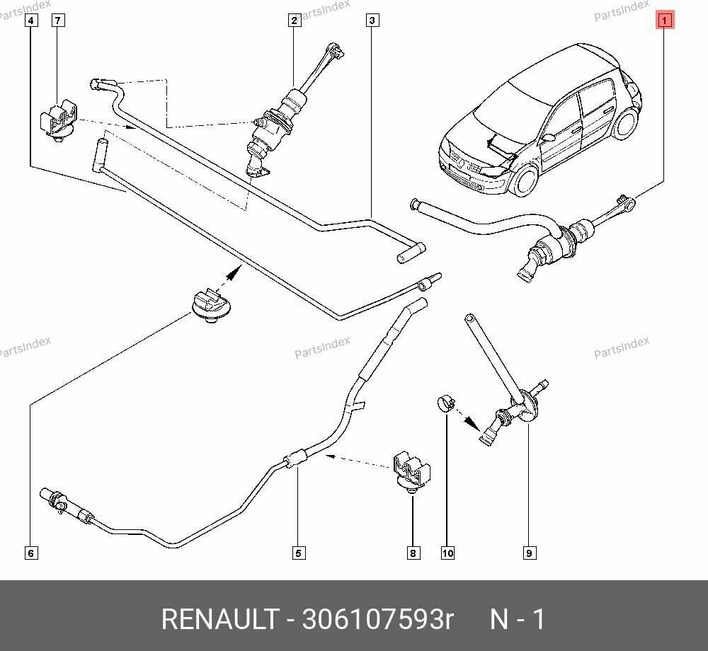 Цилиндр сцепления главный, RENAULT 306107593R