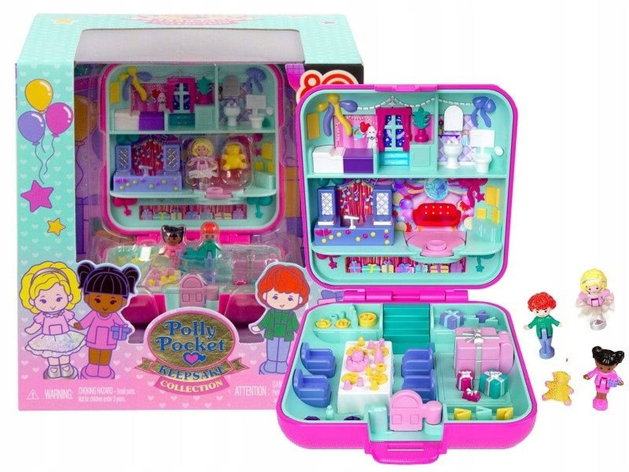 Фигурки Mattel Polly Pocket - Компактный набор к 80-летию с фигурками и аксессуарами - Полли Покет JGK22