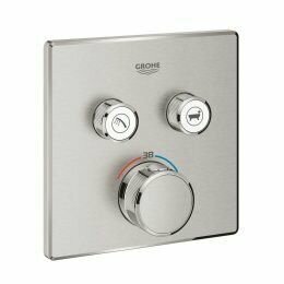 Внешняя часть термостата для ванны и душа GROHE Grohtherm SmartControl на 2 потребителя, квадратная, суперсталь 29124DC0