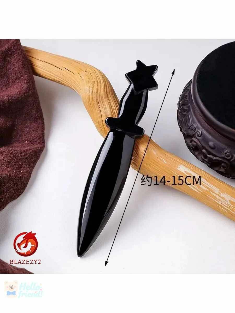 Crystal Crafts Черный обсидиан 1 шт. 14,5 см для хранения энергии, амулет для благословения