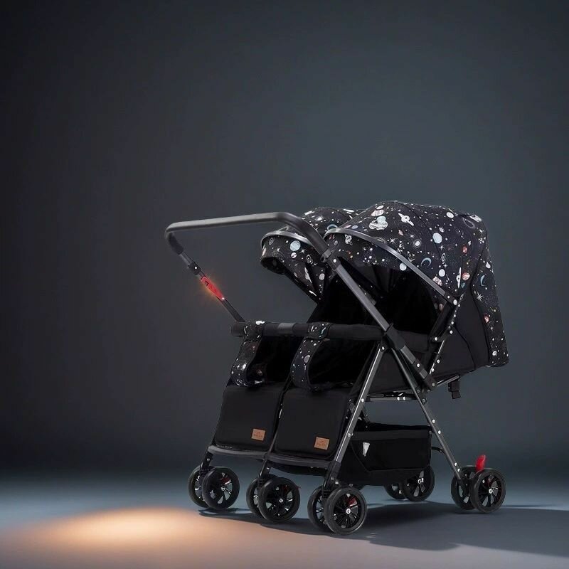 Коляска для двойни, могут сидеть или лежать, легкие и складные