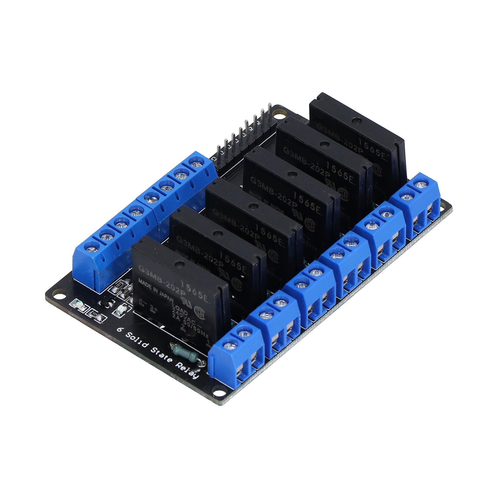 Модуль твердотельного реле, 6-канальный, высоковольтный триггер, электрооборудование управления постоянным током с предохранителем 5 В, 12 В, 24 В, 3 24 В, 12 В