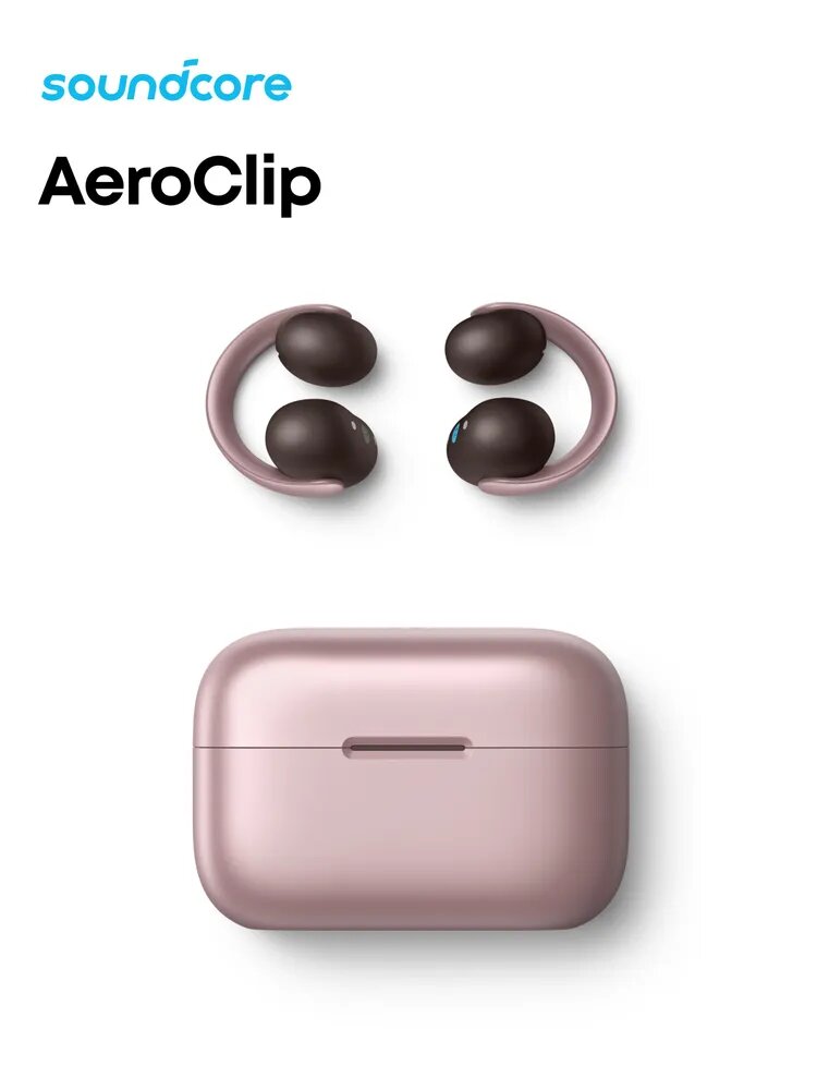 Наушники Anker SoundCore AeroClip, беспроводные, с микрофоном, розовые