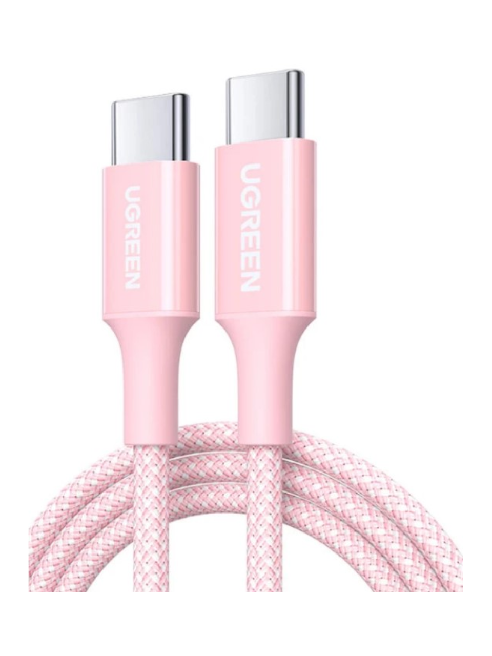 Кабель UGREEN L502 65251_ USB-C to USB-C PD Fast Charging Braided Cable 5A Max. Длина: 1м. цвет: розовый