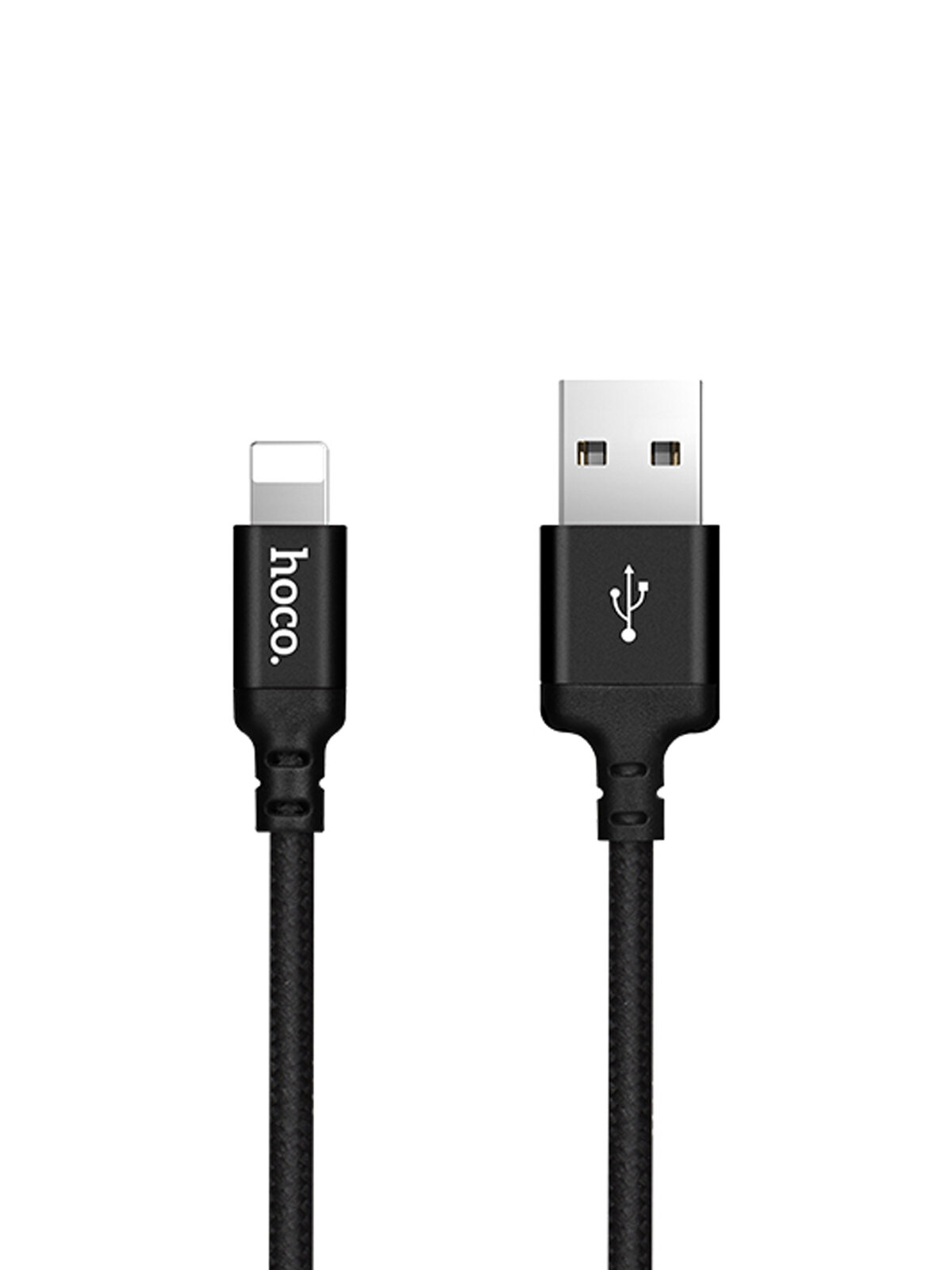 Кабель Hoco X14 для зарядки iPhone, USB-C - Lightning длиной 2м, ток до 1.7А, экстра-прочность, черный