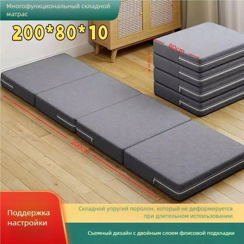 Бескаркасный пуф Матрас, Лён, Размер XL, серый